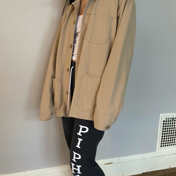 Uniqlo | Jackets & Coats | Uniqlo Beige Shacket M Shirt Jacket | Poshmark